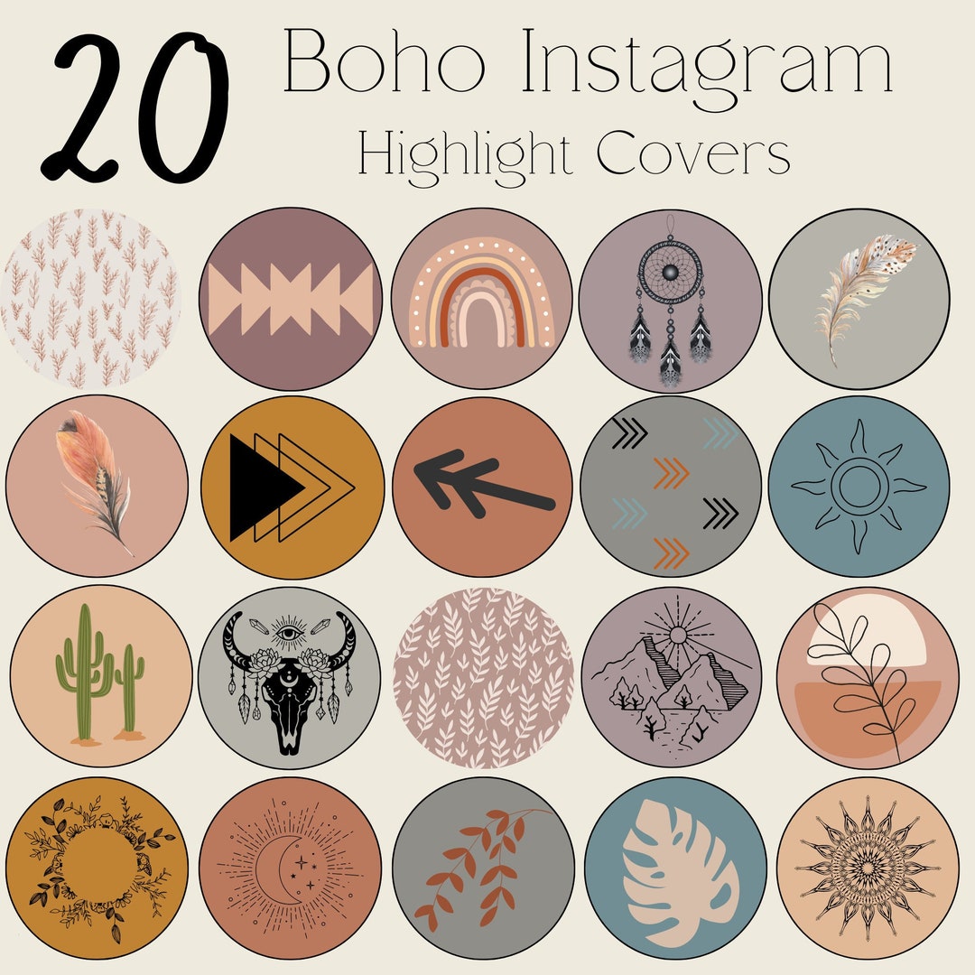 20 Boho Instagram Highlight Covers | Influencer - Etsy