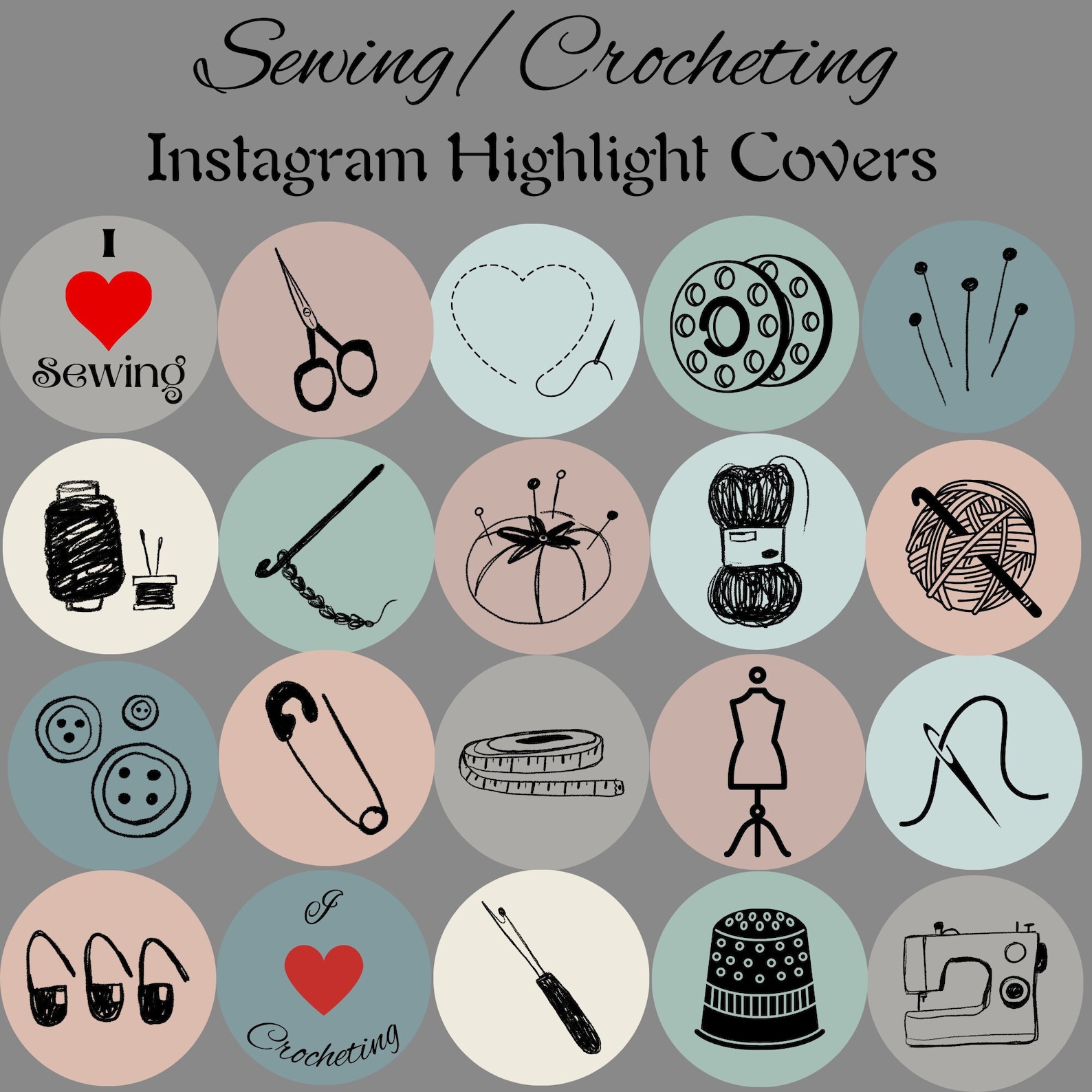 20 Sewing/crocheting Instagram Highlight Covers | Crochet Hook | Yarn ...
