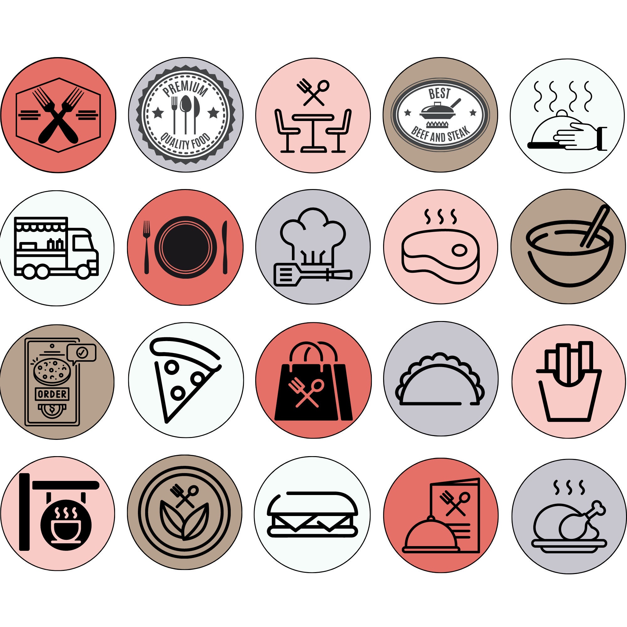 20 Restaurant Instagram Highlight Covers | Several Different Colors ...