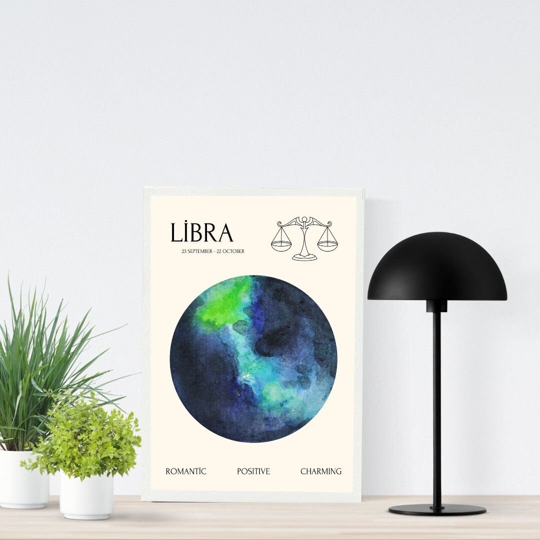 LİBRA Wall Art Zodiac Poster Printable, Libra Art, Gift, Cosmic Wall ...