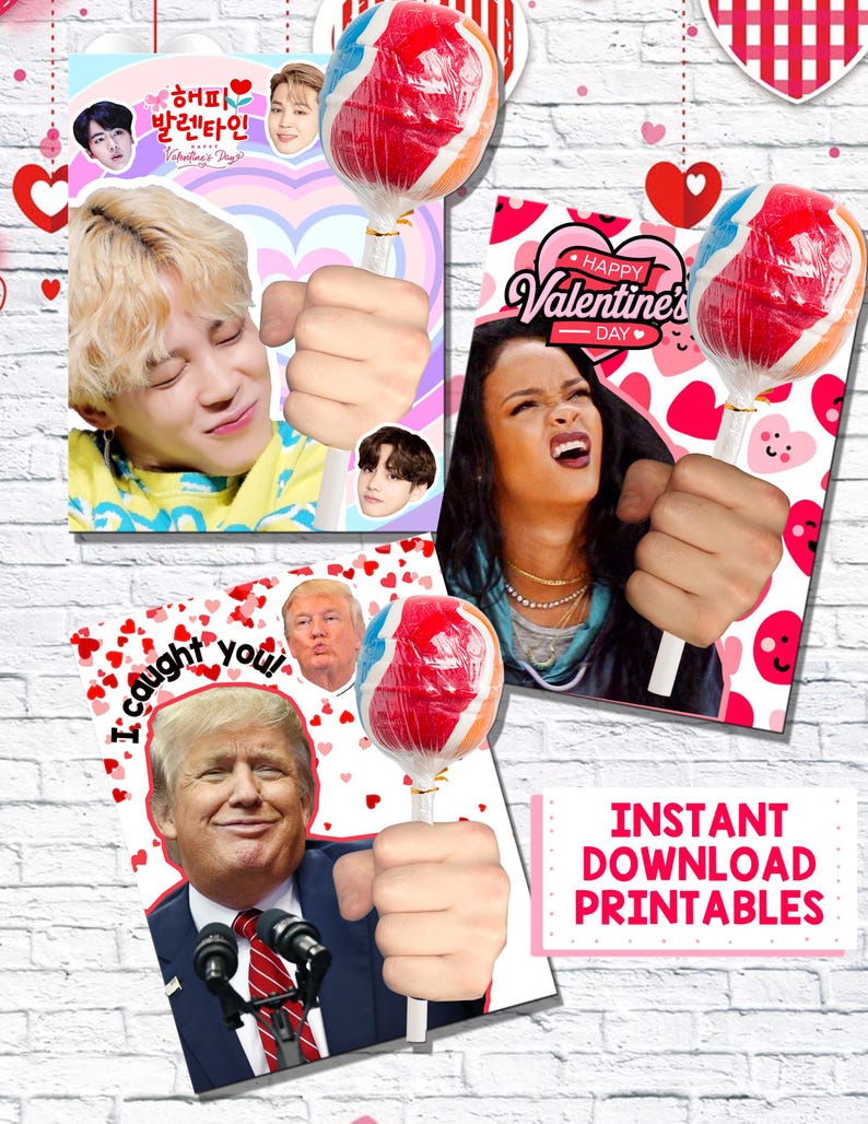 Funny Meme Valentine Lollipop Holder, Kpop Sucker Tag (digital Download ...