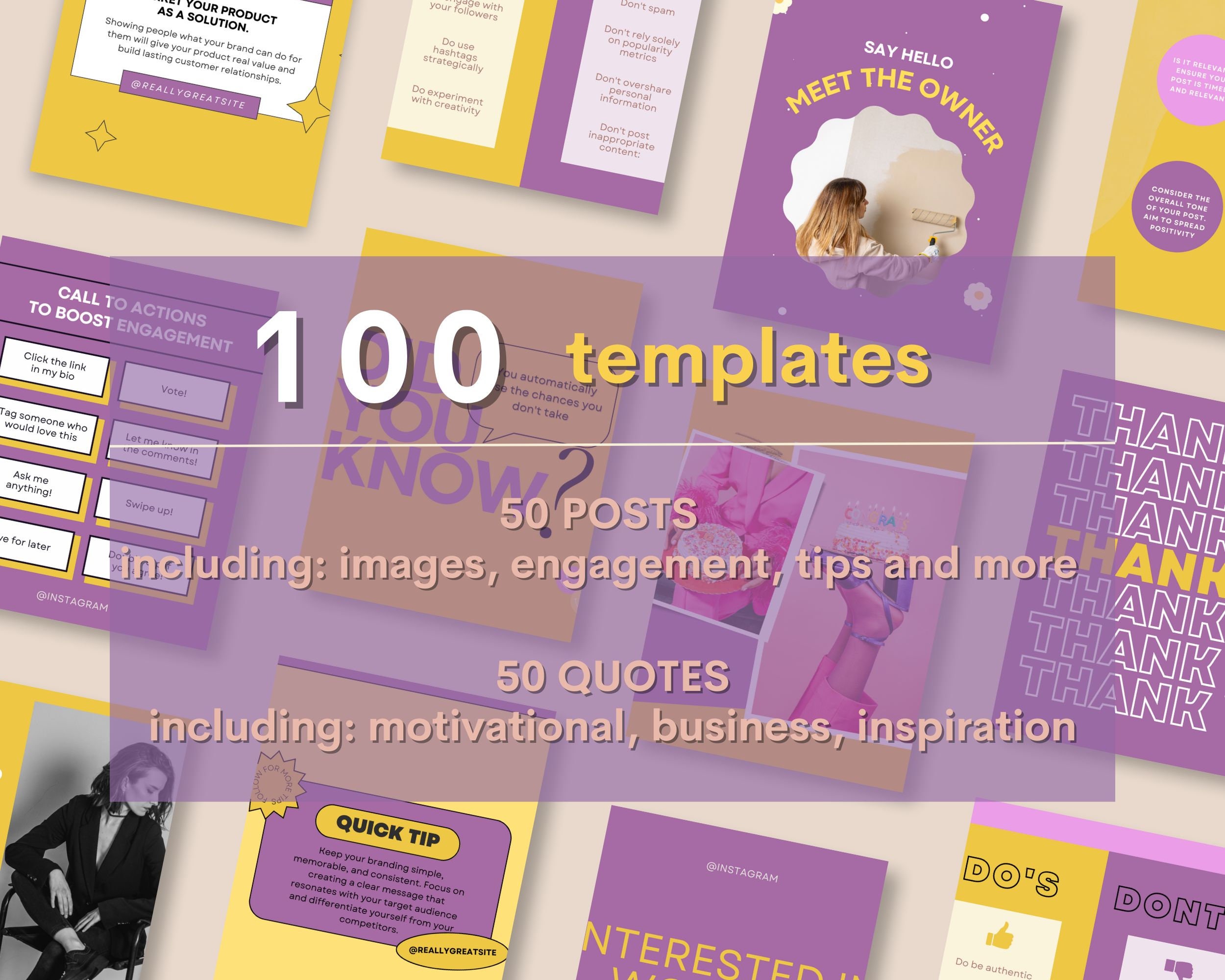 Bright Colorful Template | Canva Template | Insta Feed Coaching ...