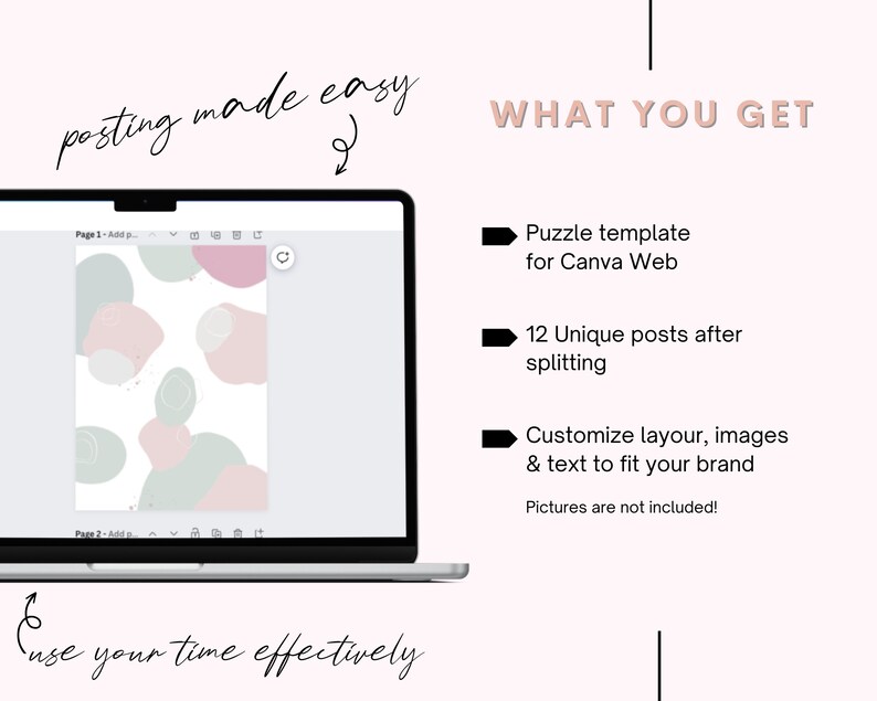 Instagram Puzzle Template Puzzle Grid Canva Template Insta Feed Post ...