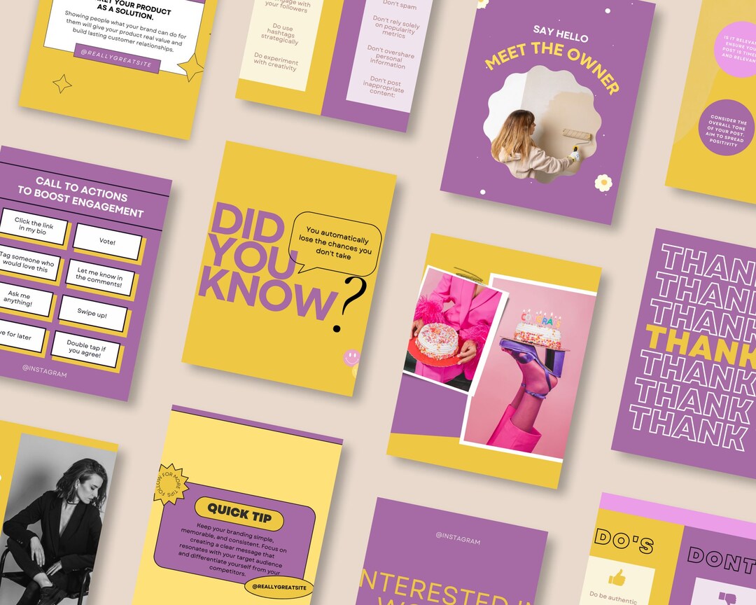 Instagram Feed Template, 100 Template | Canva Coaching, Lifestyle ...