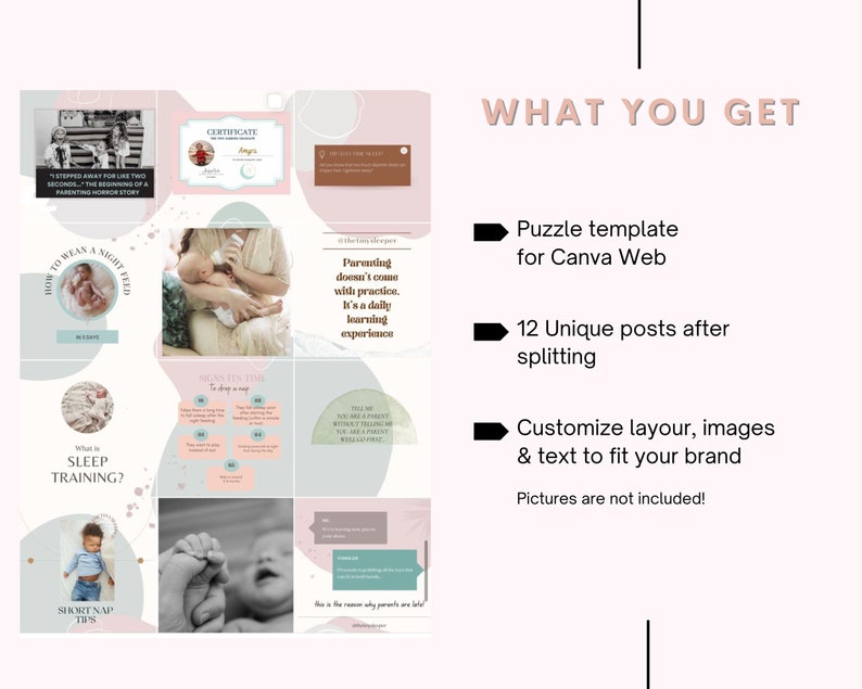 Instagram Puzzle Template Puzzle Grid Canva Template Insta Feed Post ...
