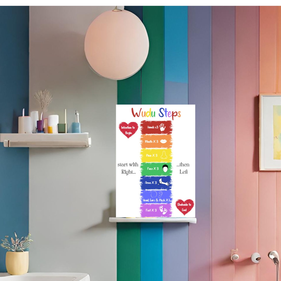 Wudu/ablution Poster for Kids, Islamic Kids Educational Printable Wudu ...