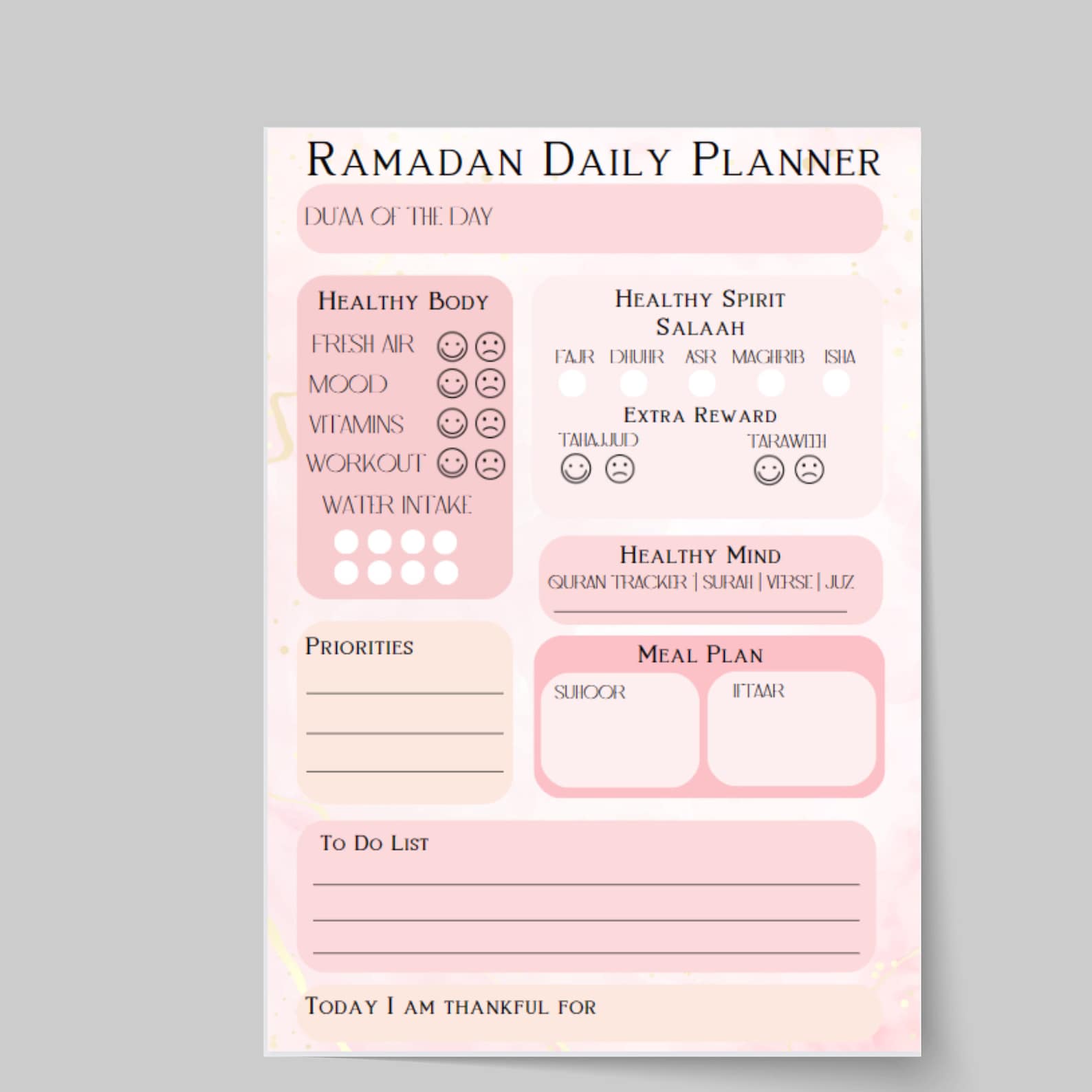 Printable Ramadan Planner, Ramadan Organiser, Ramadan Checklist, Muslim ...