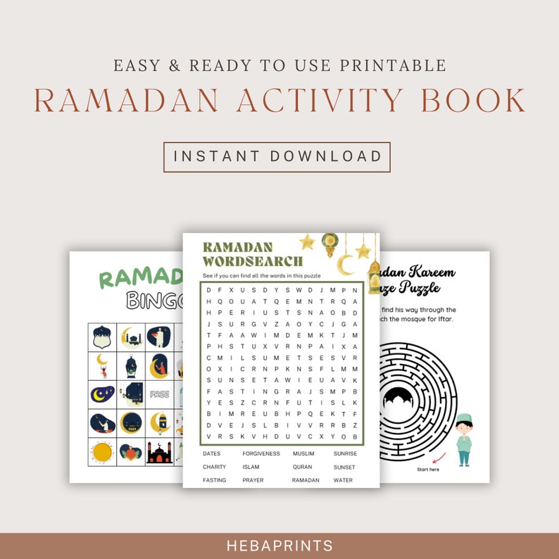 Ramadan Activity Printable, Eid Activities, Ramadan Activity Book, Ramadan Printable, Eid ...