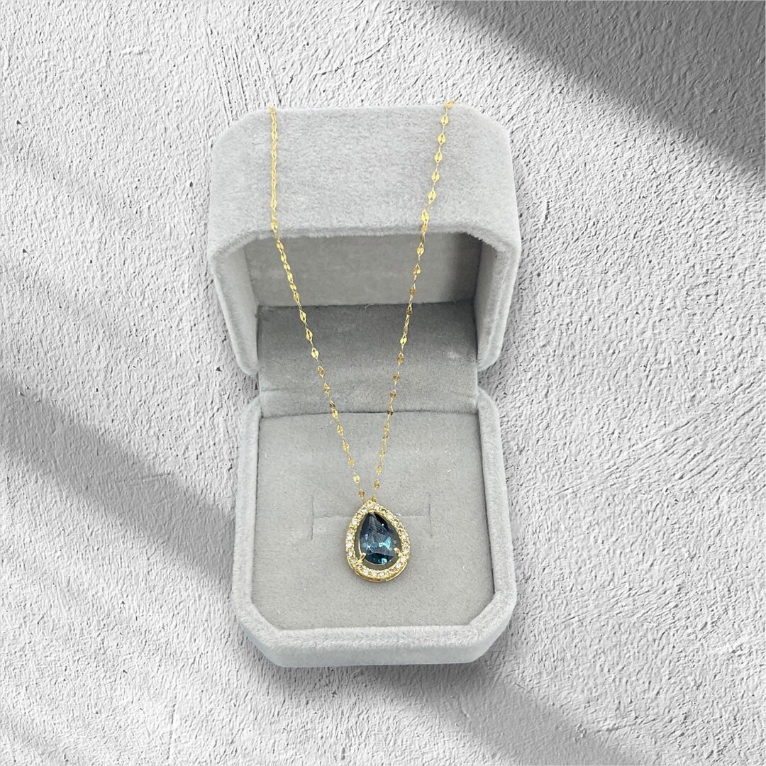 London Blue Topaz Symbol of Love and Loyalty Pendant Necklace 18k ...