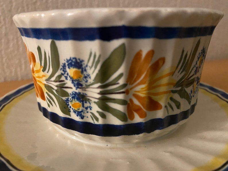 French Faience HENRIOT QUIMPER Butter Bowl Dish With Attached - Etsy