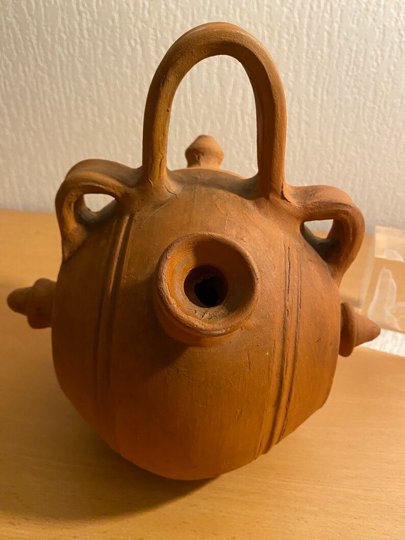 Vintage Spanish Botijo Pottery Water Jug Pitcher Evaporative Unglazed ...