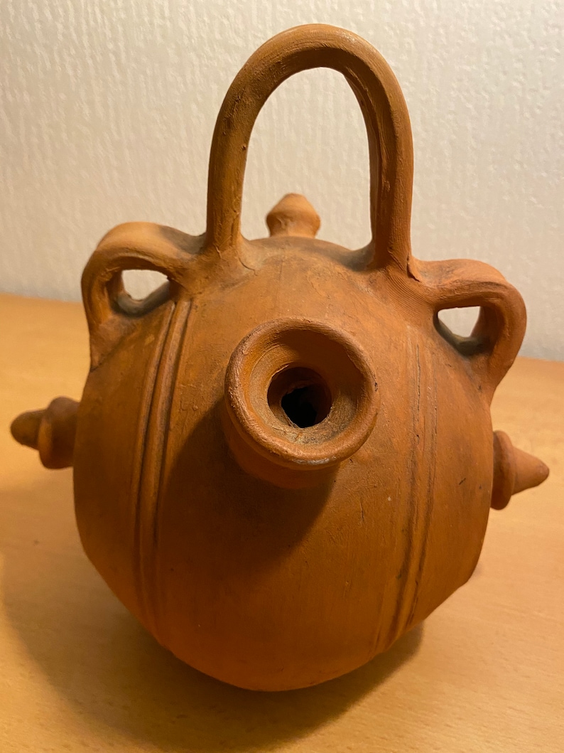 Vintage Spanish Botijo Pottery Water Jug Pitcher Evaporative Unglazed ...