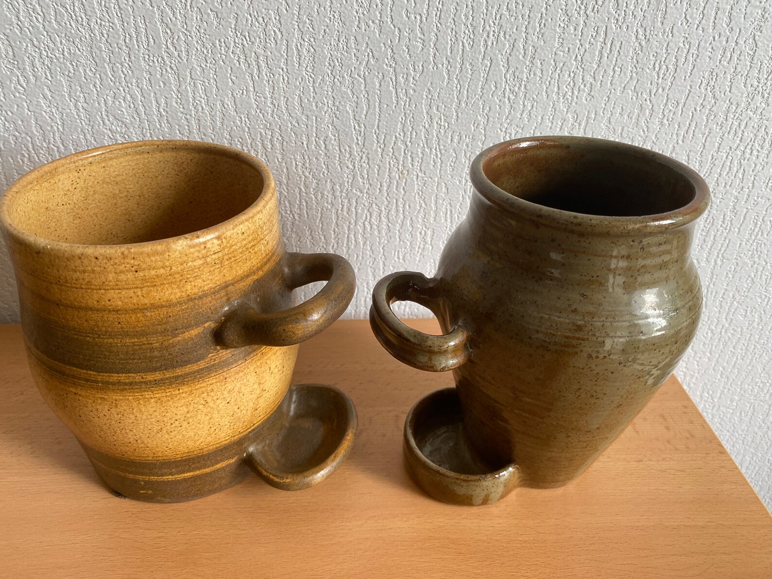 2 Antique French Longchamp Terracotta Pottery Jars/pitchers - One ...