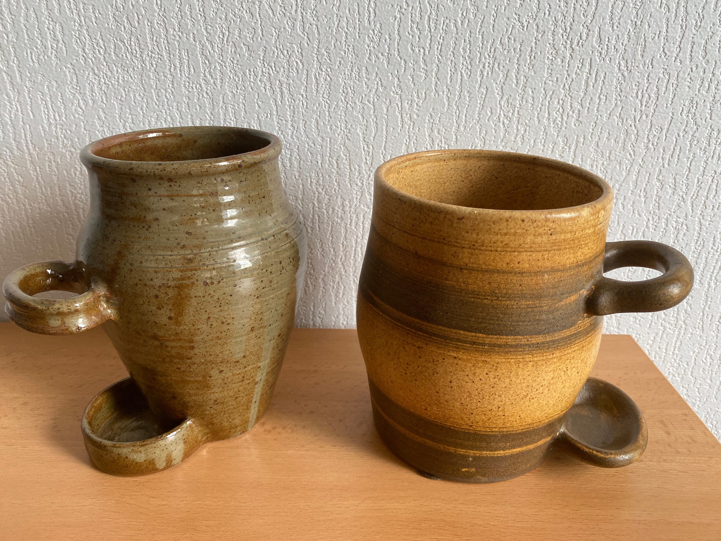 2 Antique French Longchamp Terracotta Pottery Jars/pitchers - One ...