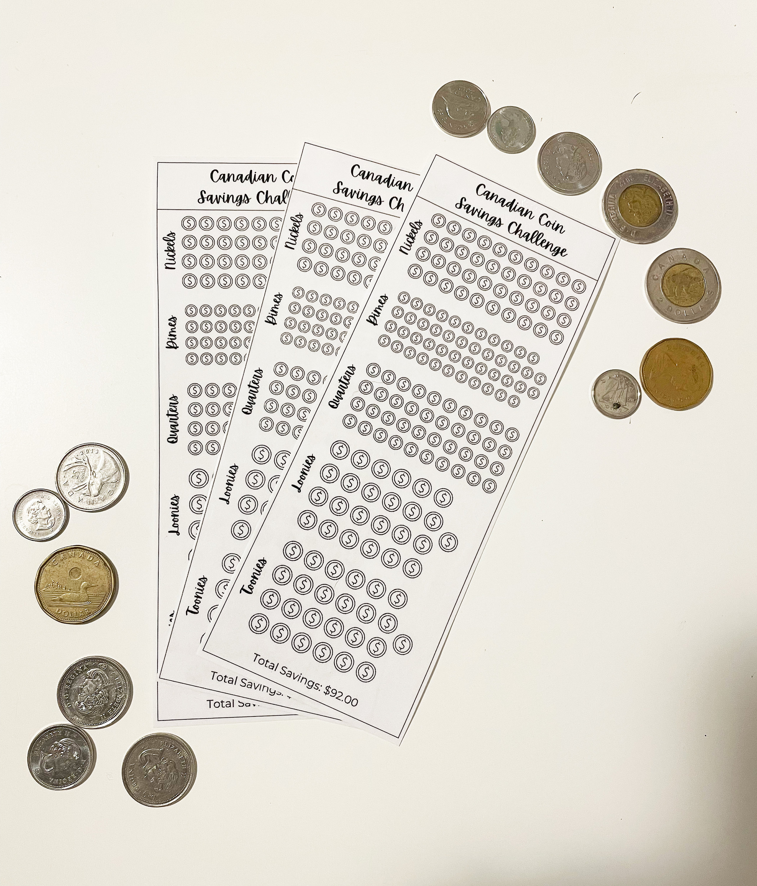 COIN SAVINGS TRACKER Canadian Coin Tracker Coin Savings Challenge - Etsy