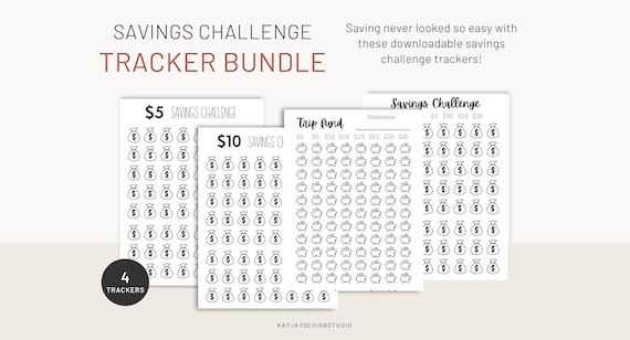 Printable Savings Challenge Tracker Bundle - Etsy Canada