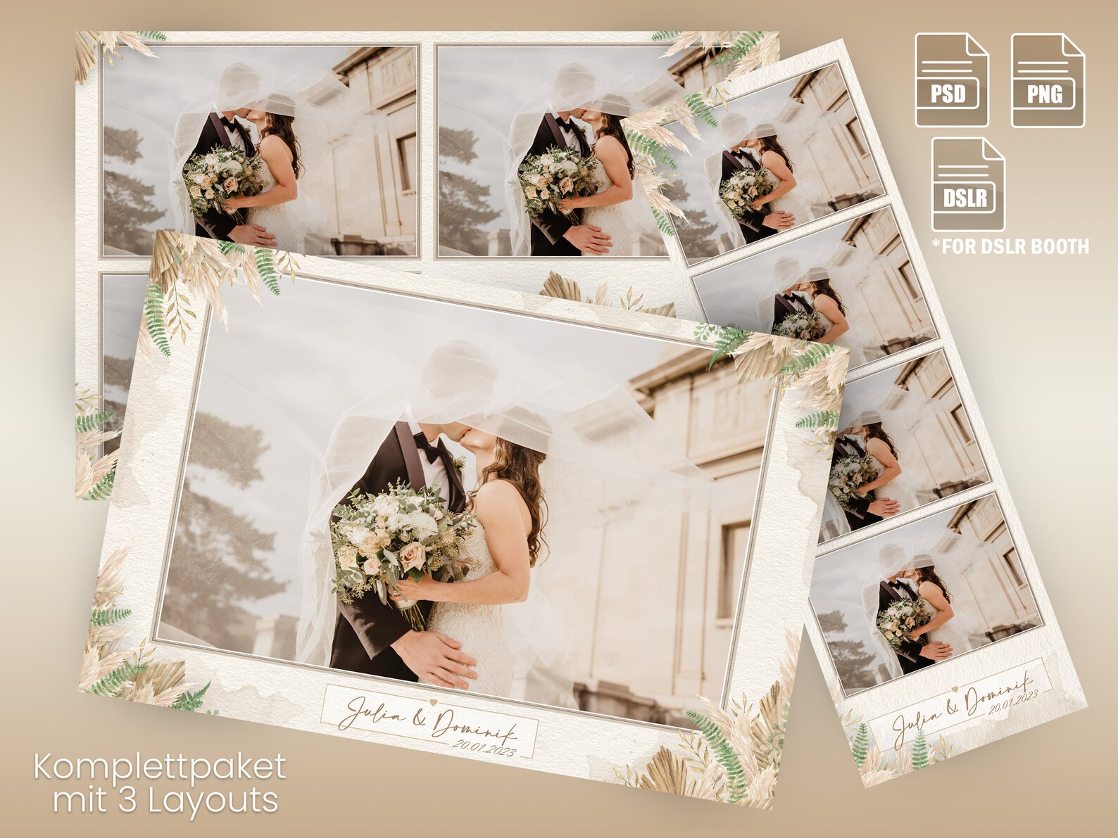 Wedding Photo Booth Template, Package 4x6/10x15, Personalized bohoo ...