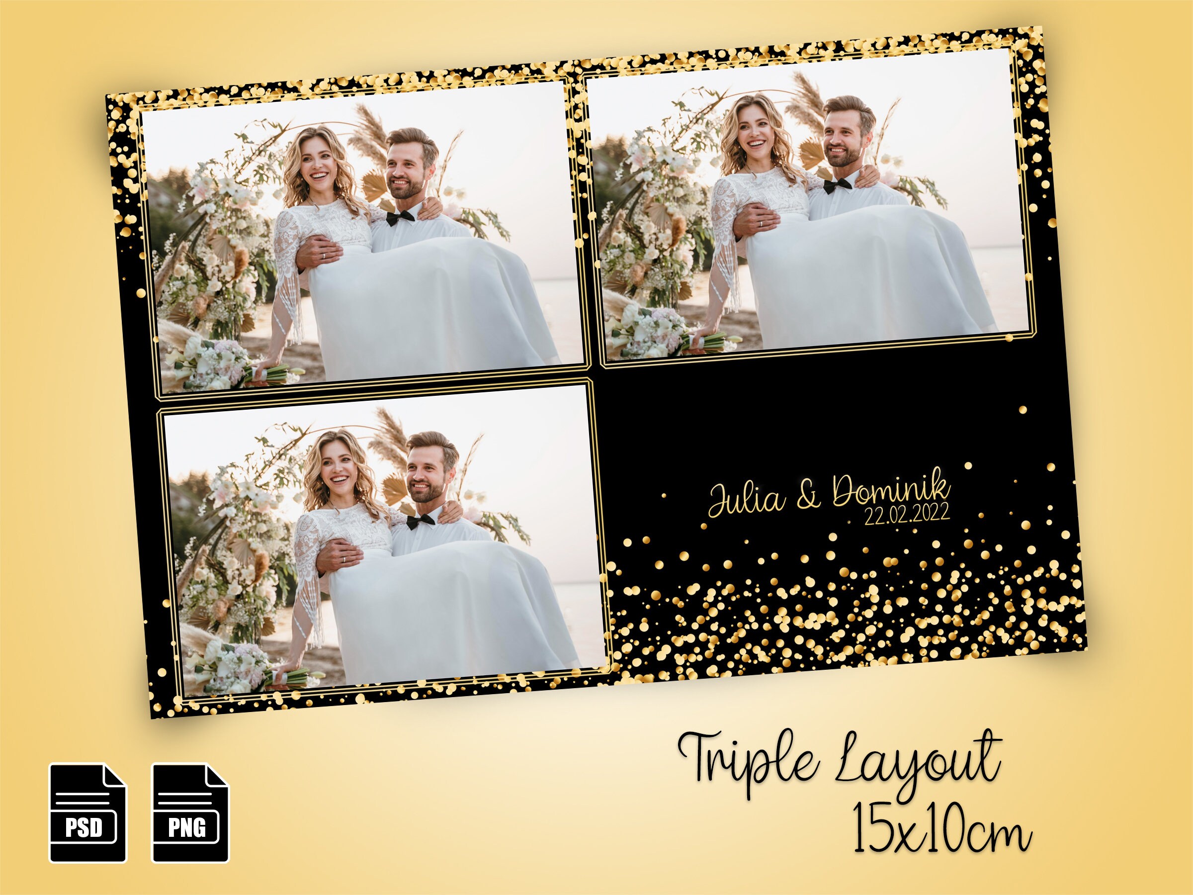 Party Photo Booth Template, Party Photo Booth Template triple, 4x6 ...