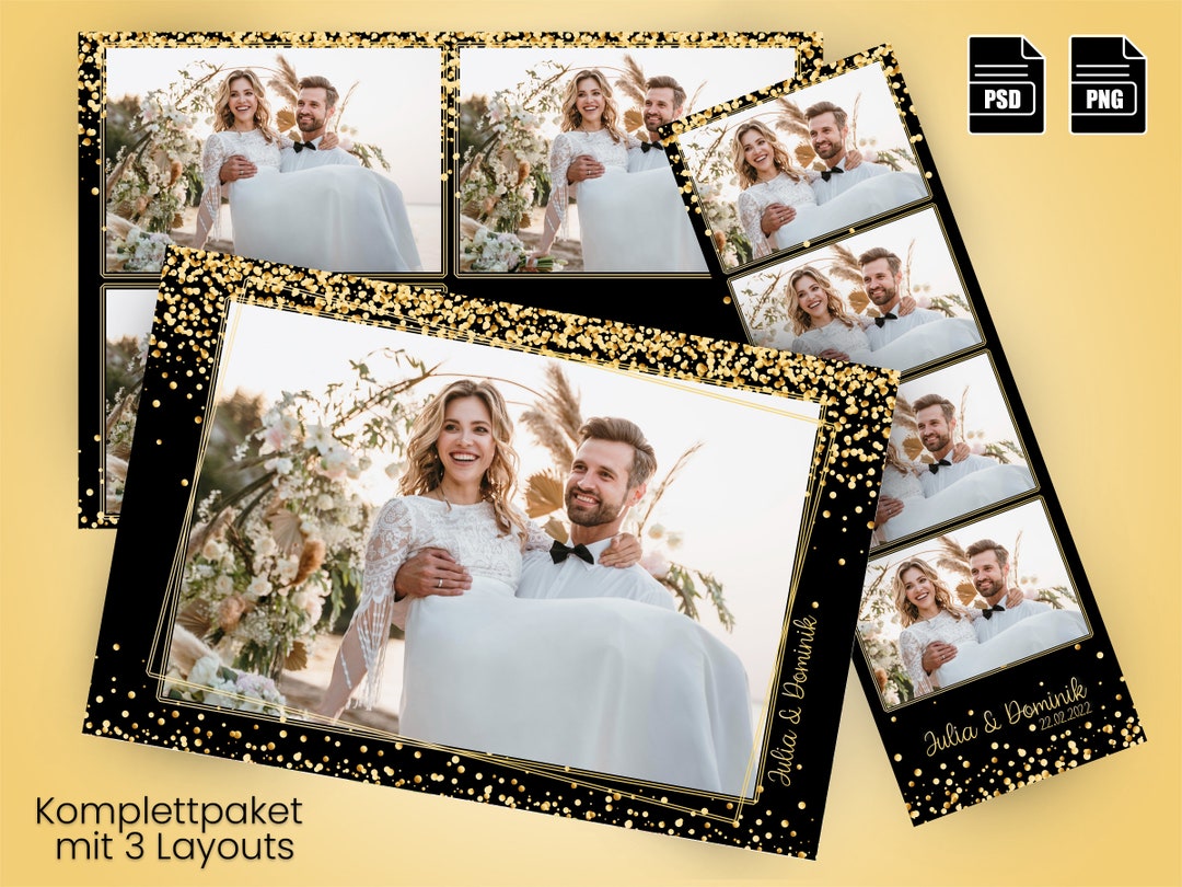 Party Photo Booth Template, Party Photo Booth Template, 3 Layouts 4x6 ...