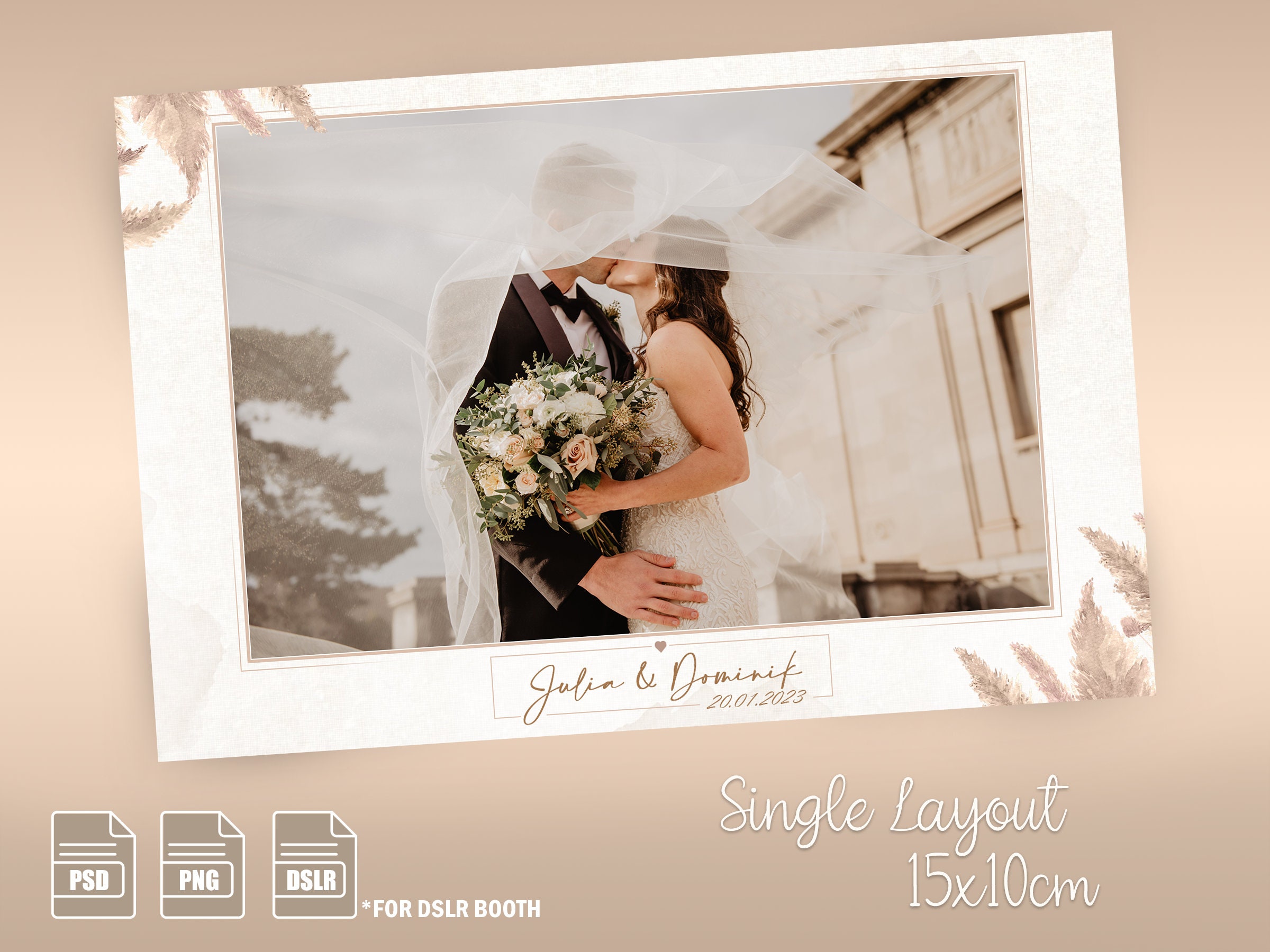 Hochzeit Fotobox Vorlage, Wedding Photo Booth Template, 3 Layouts (4x6 ...