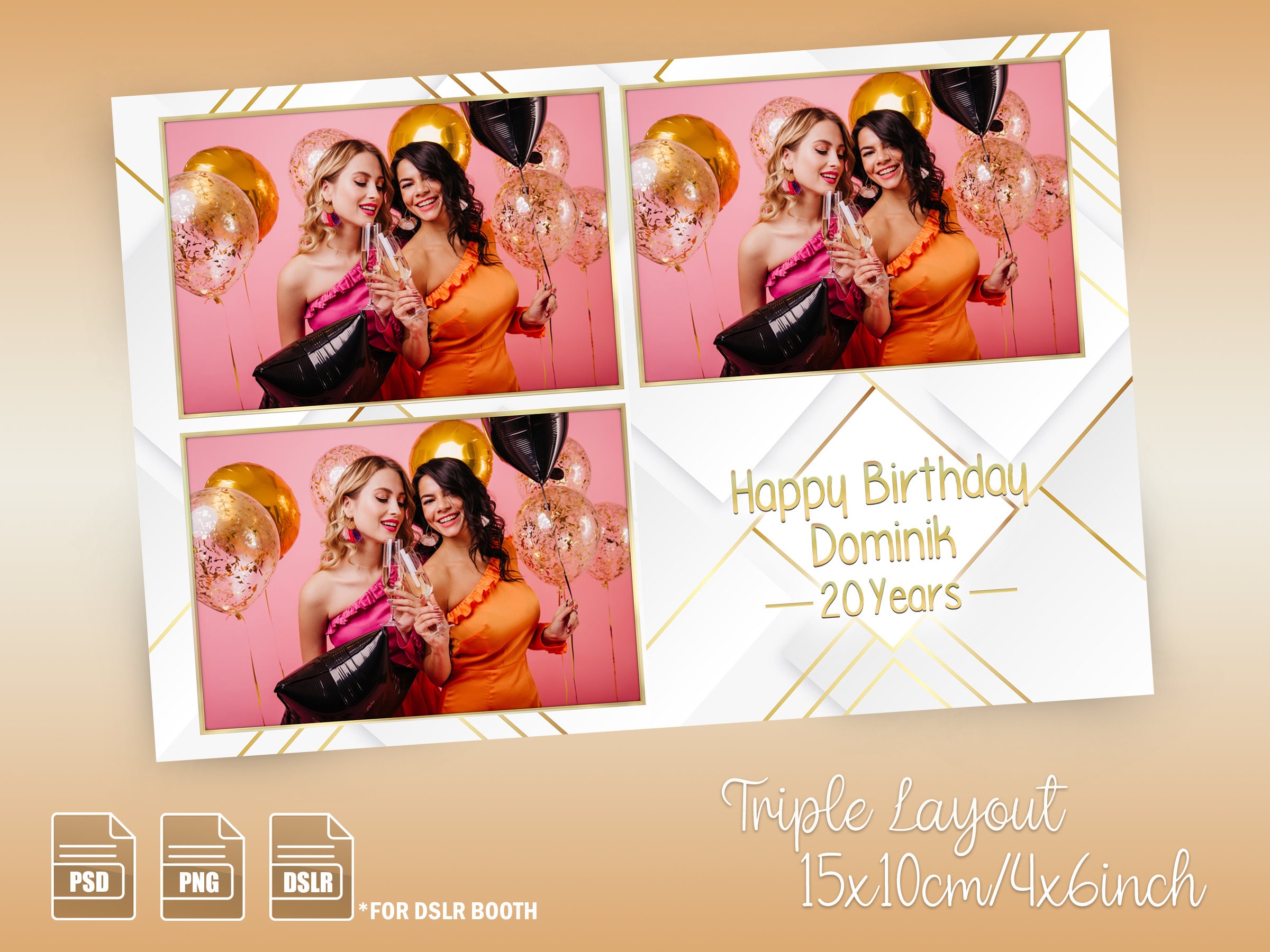 Party Photo Booth Template, Party Photo Booth Template (triple), (4x6 ...