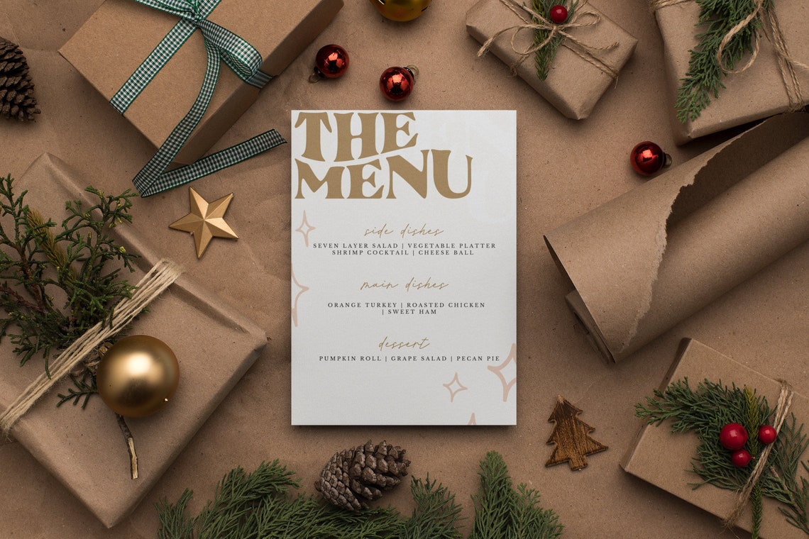 Retro Fall Menu Customizable Menu Edit With CANVA - Etsy