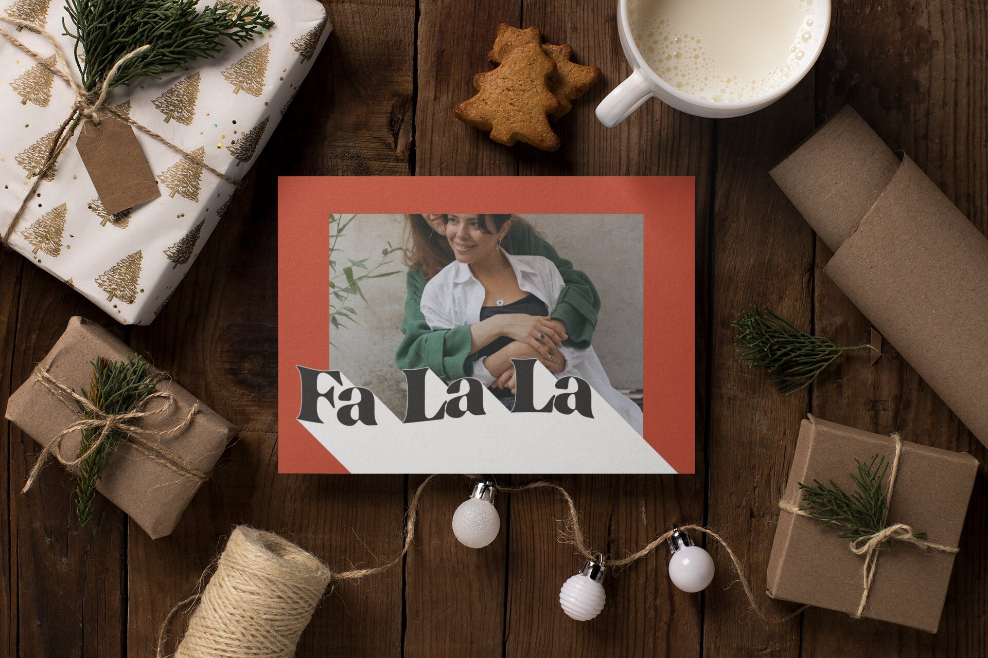 Retro Photo Card Template Customizable Retro Holiday Card Customize ...