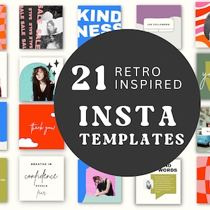 Retro Canva Instagram Templates Customizable Instagram Posts Bold ...