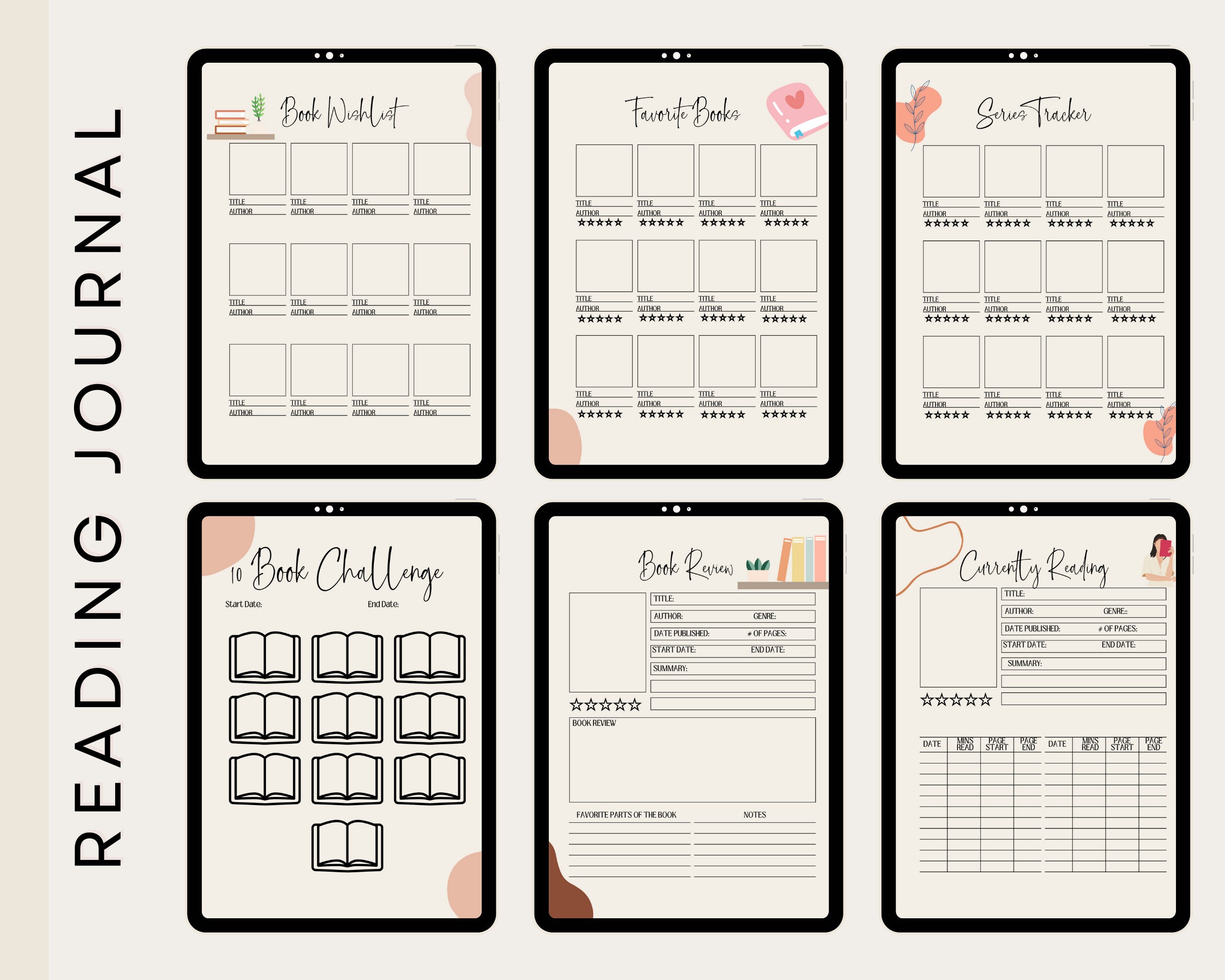 Reading Journal, Reading Tracker, Reading Log, Reading Planner, Reading ...