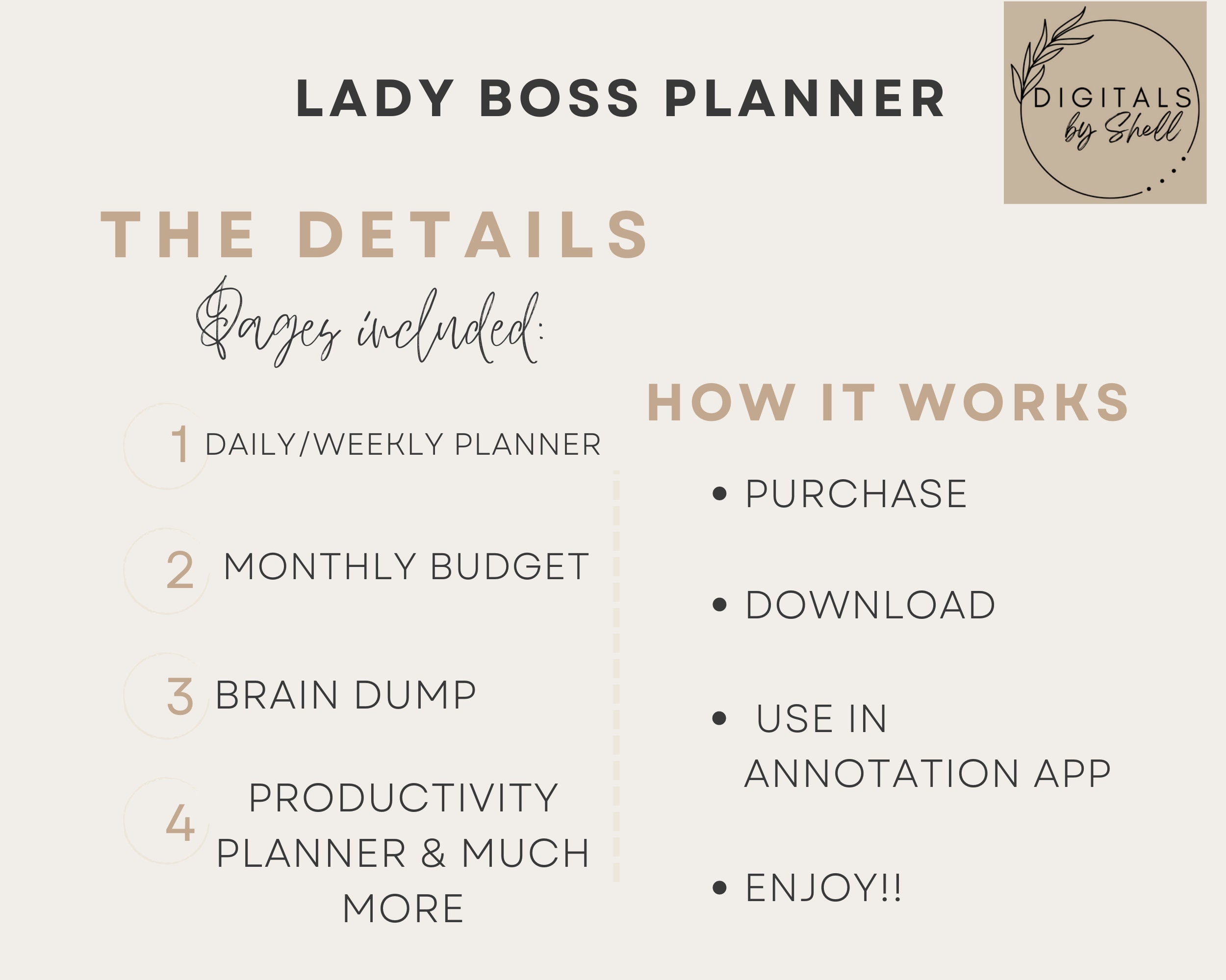 Boss Lady Digital Planner With Hyperlinks, Yearly Goals, Monthly Budget ...