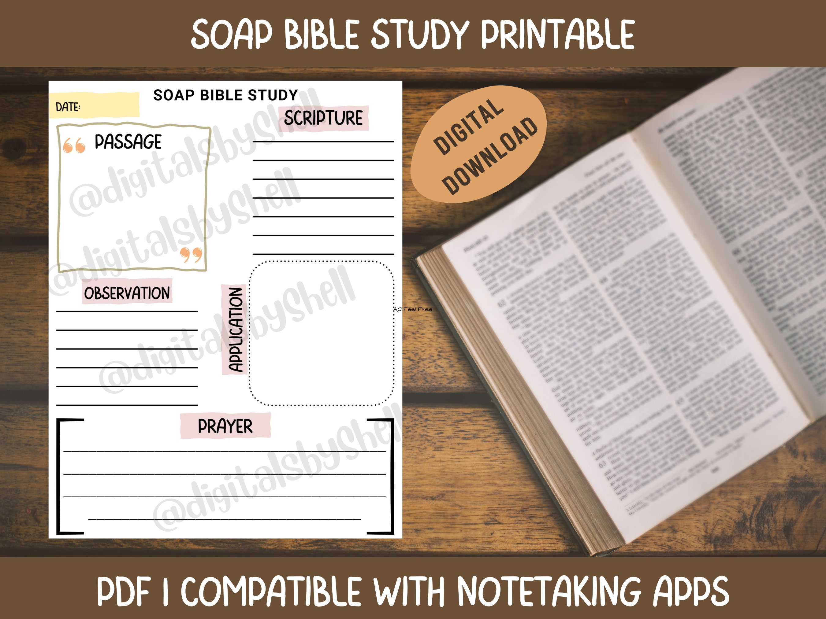 SOAP Bible Study, Bible Study, Bible Study Journal, Bible Planner ...