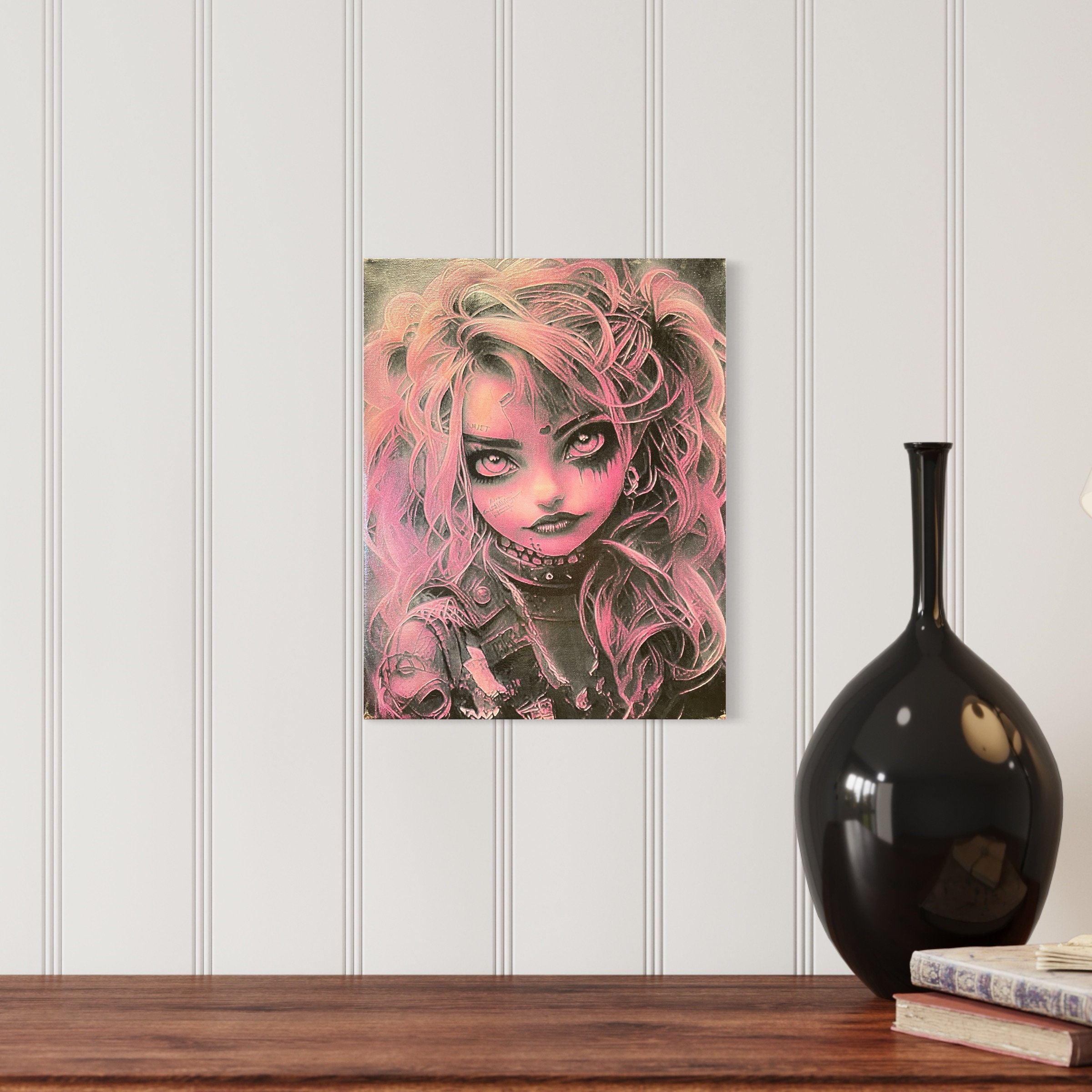 Laser Engraved Punk Goth Girl Painting - Etsy