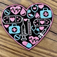 Handmade NURSE Heart Patch Nurse Gift Simplistic Rustic Heart NURSE ...