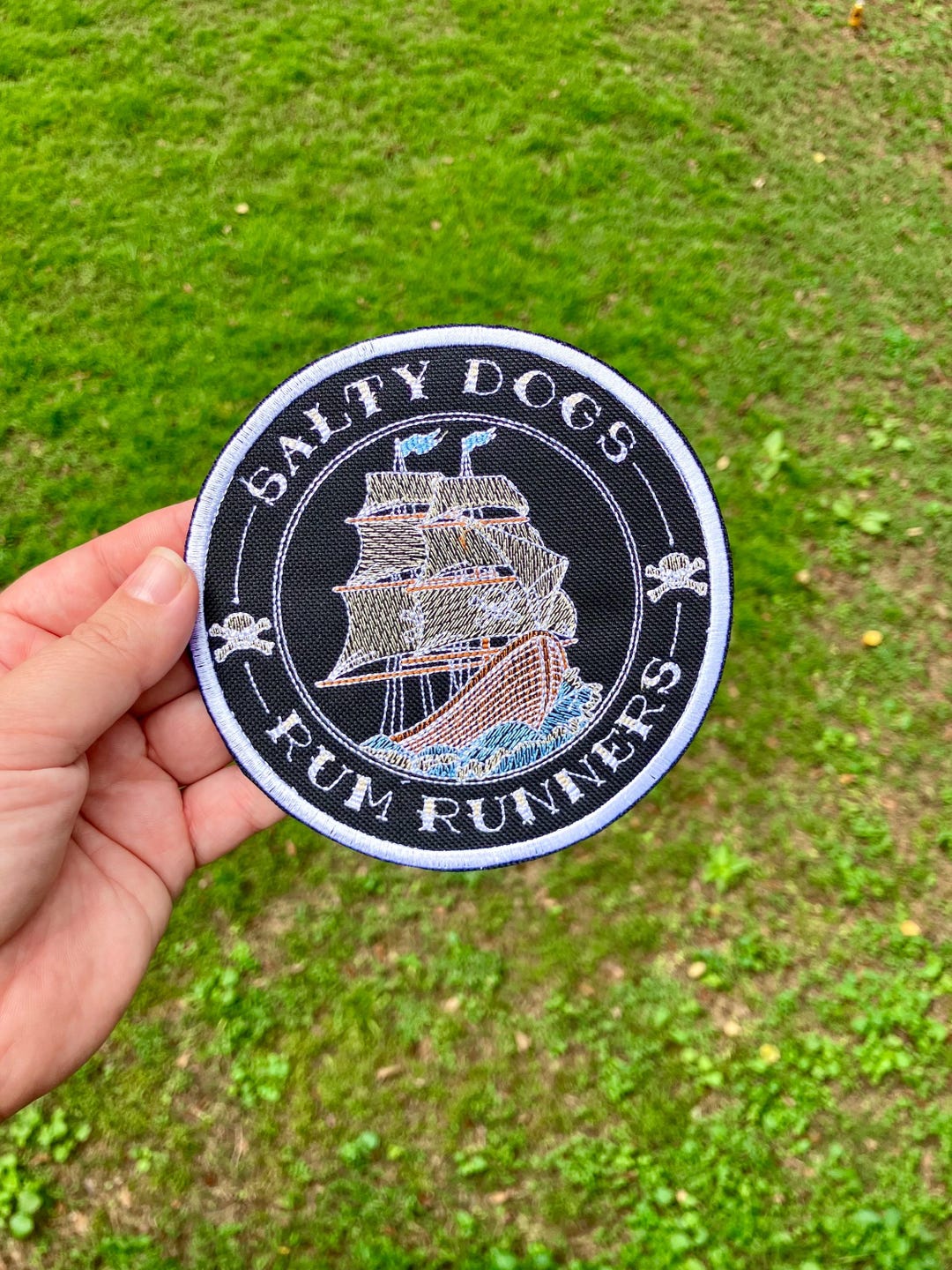 Pirate Ship Rum Runners 5” Round Iron on Patch - Etsy