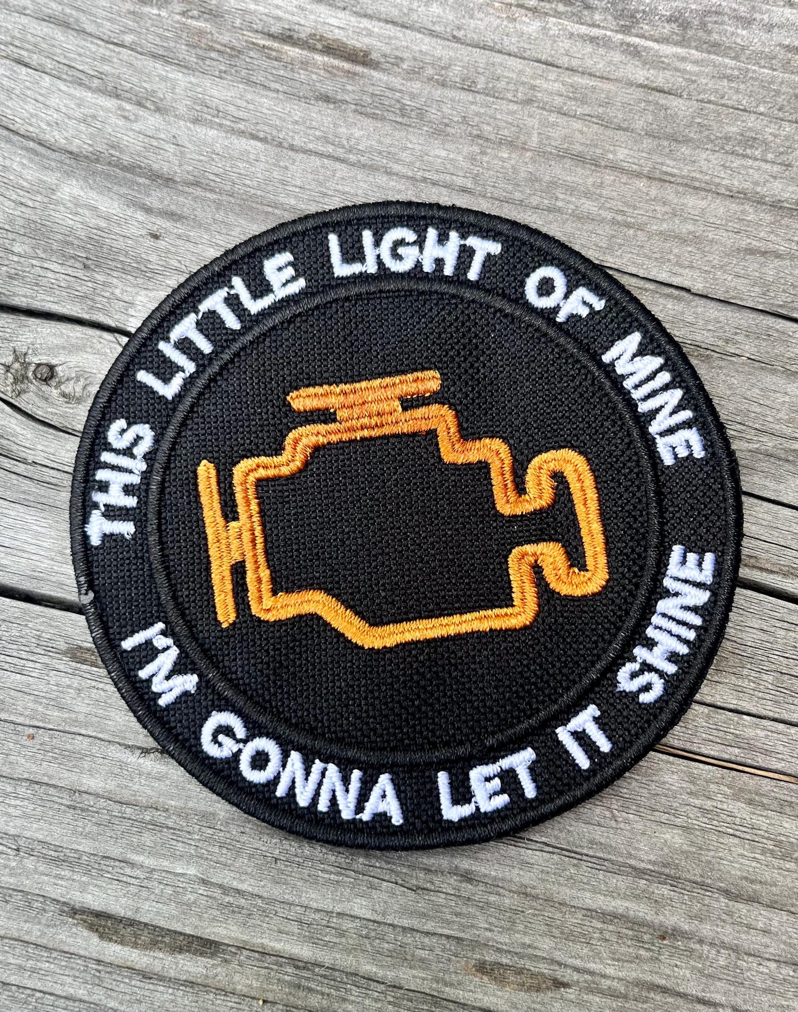 Engine Light Embroidered Patch: Iron On/hook and Loop - Etsy