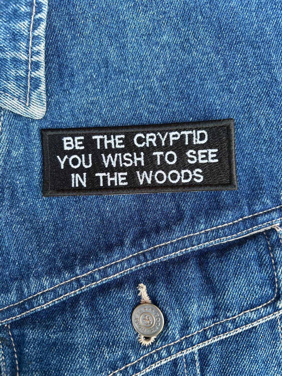 Cryptid in the Woods Embroidered Patch (iron On/hook and Loop) - Etsy