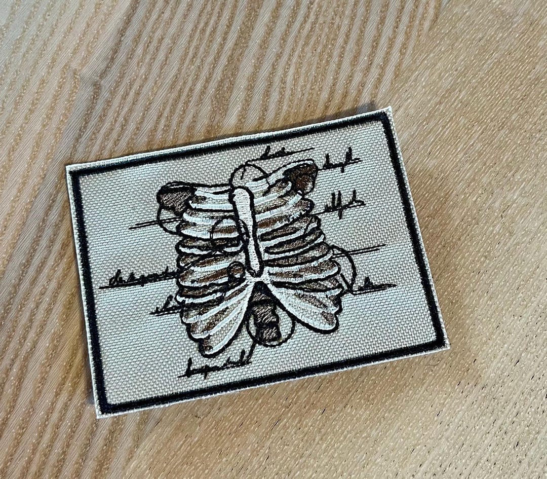 Anatomy Ribcage Embroidered Patch - Etsy