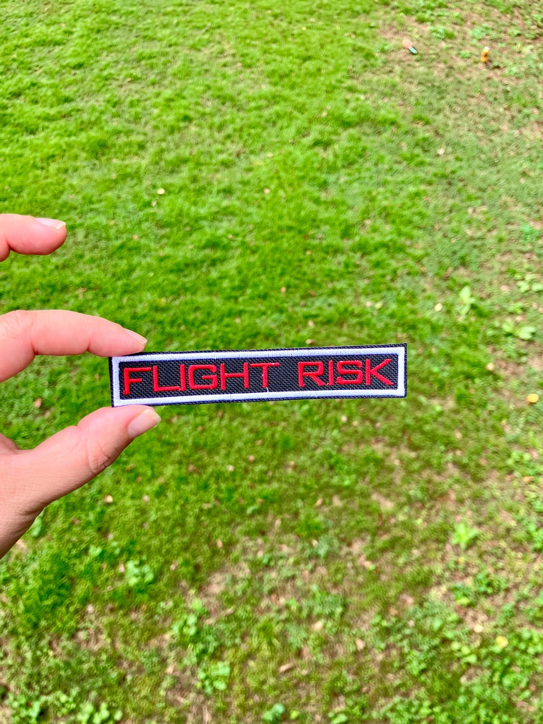 Flight Risk Patch for Hats, Jackets, Bags, Gifts (iron-on or Hook and ...