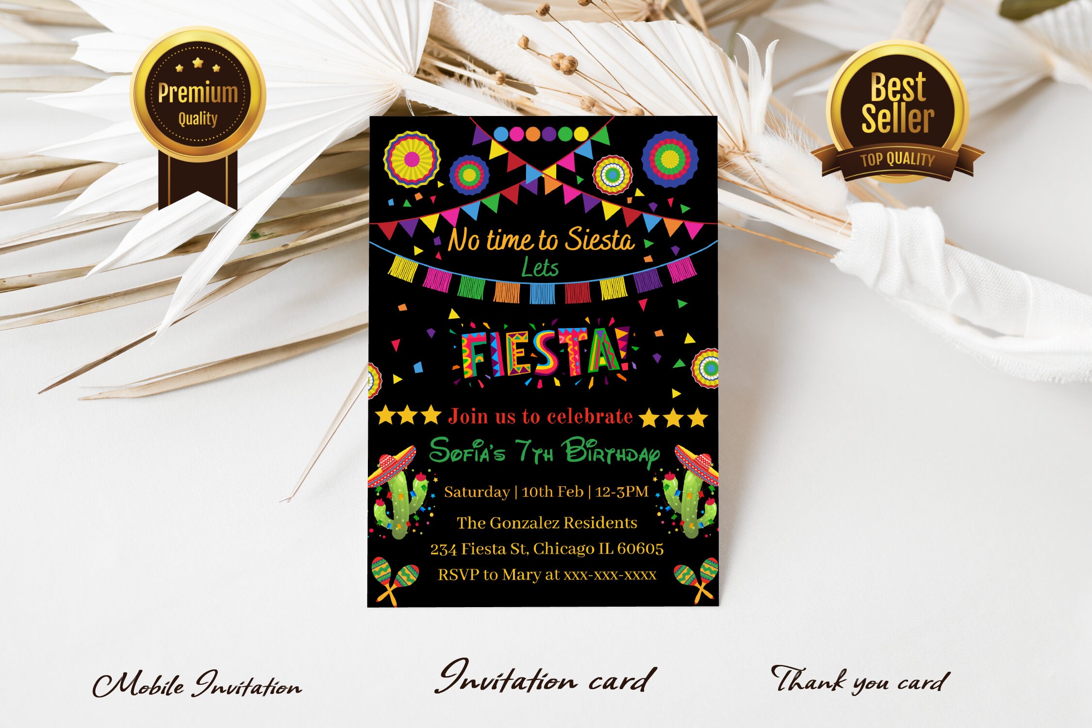 Fiesta Party Invitation- Fiesta Party Invitation Template-fiesta Party ...
