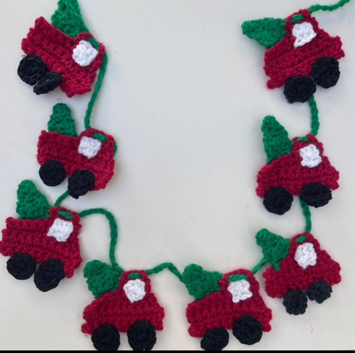Red Truck Garland, Crochet Red Truck Garland , Christmas Garland ...