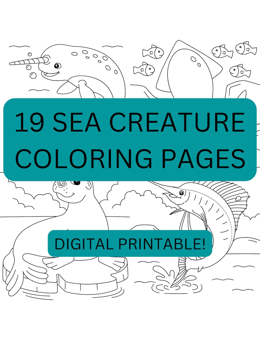 19 Printable Sea Creature Ocean Animals Coloring Pages for Kids to ...