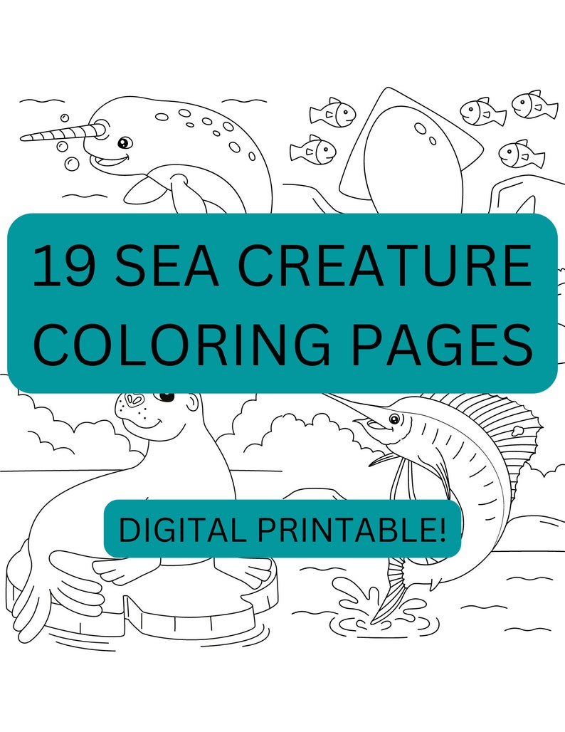 19 Printable Sea Creature Ocean Animals Coloring Pages for Kids to ...