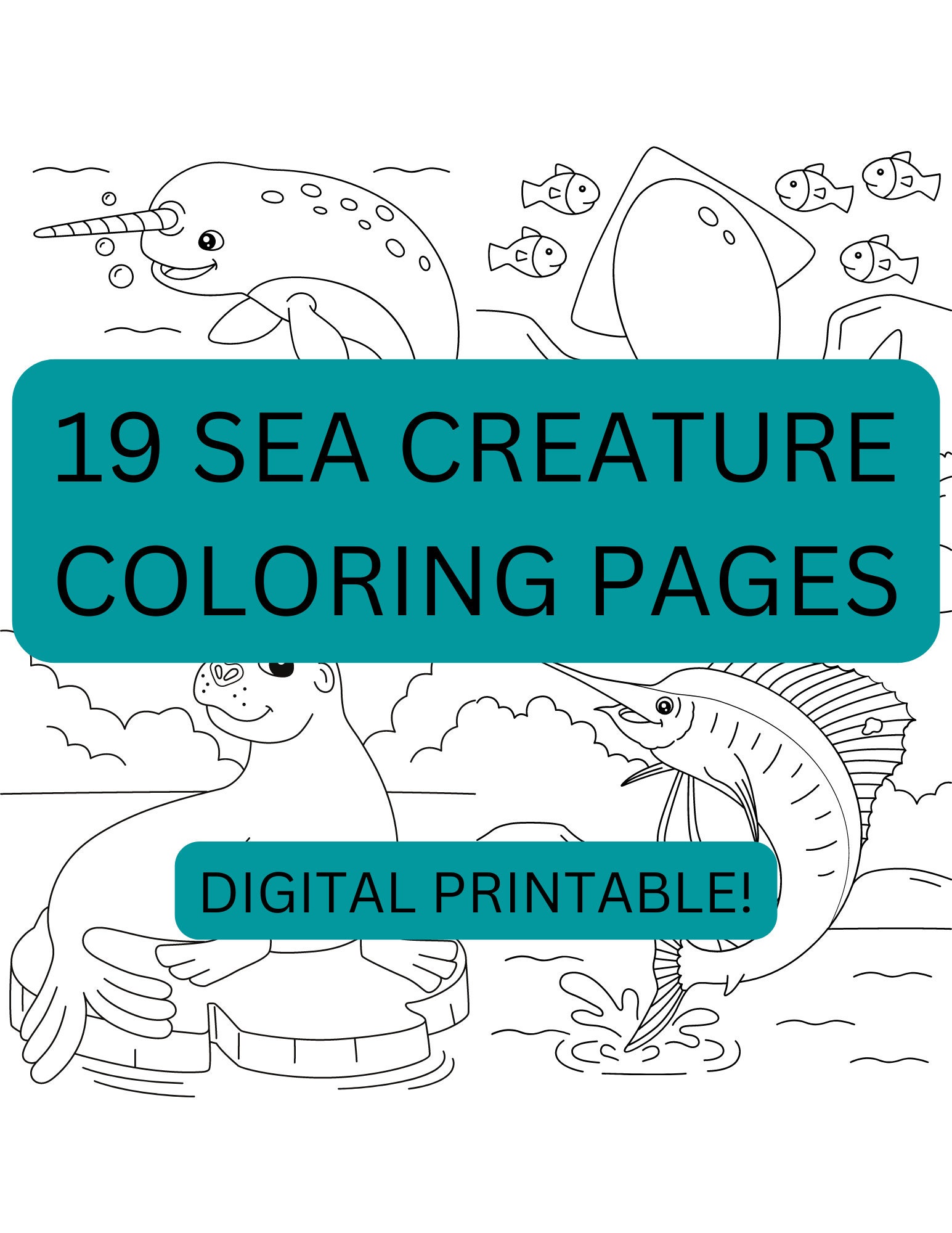 19 Printable Sea Creature Ocean Animals Coloring Pages for Kids to ...