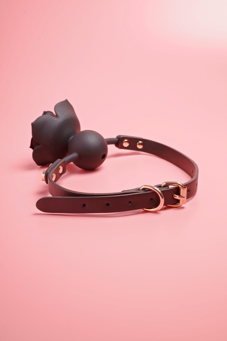 Rose Shaped Silicone Ball Gag Blackredpurplepink Flower Ball Gag For Women And Men Self