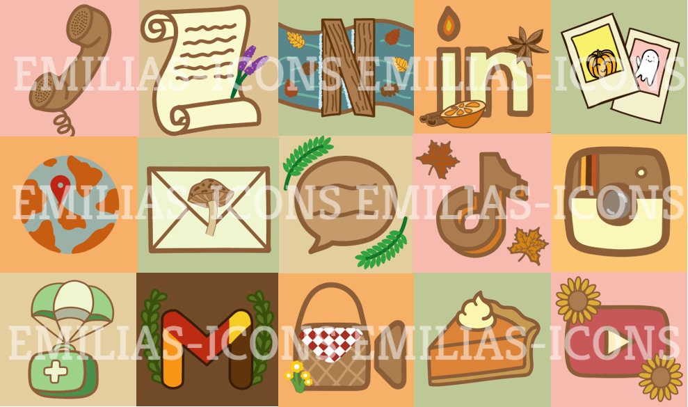 ORIGINAL Autumn / Fall Aesthetic IOS 14 App Icon Pack - Etsy
