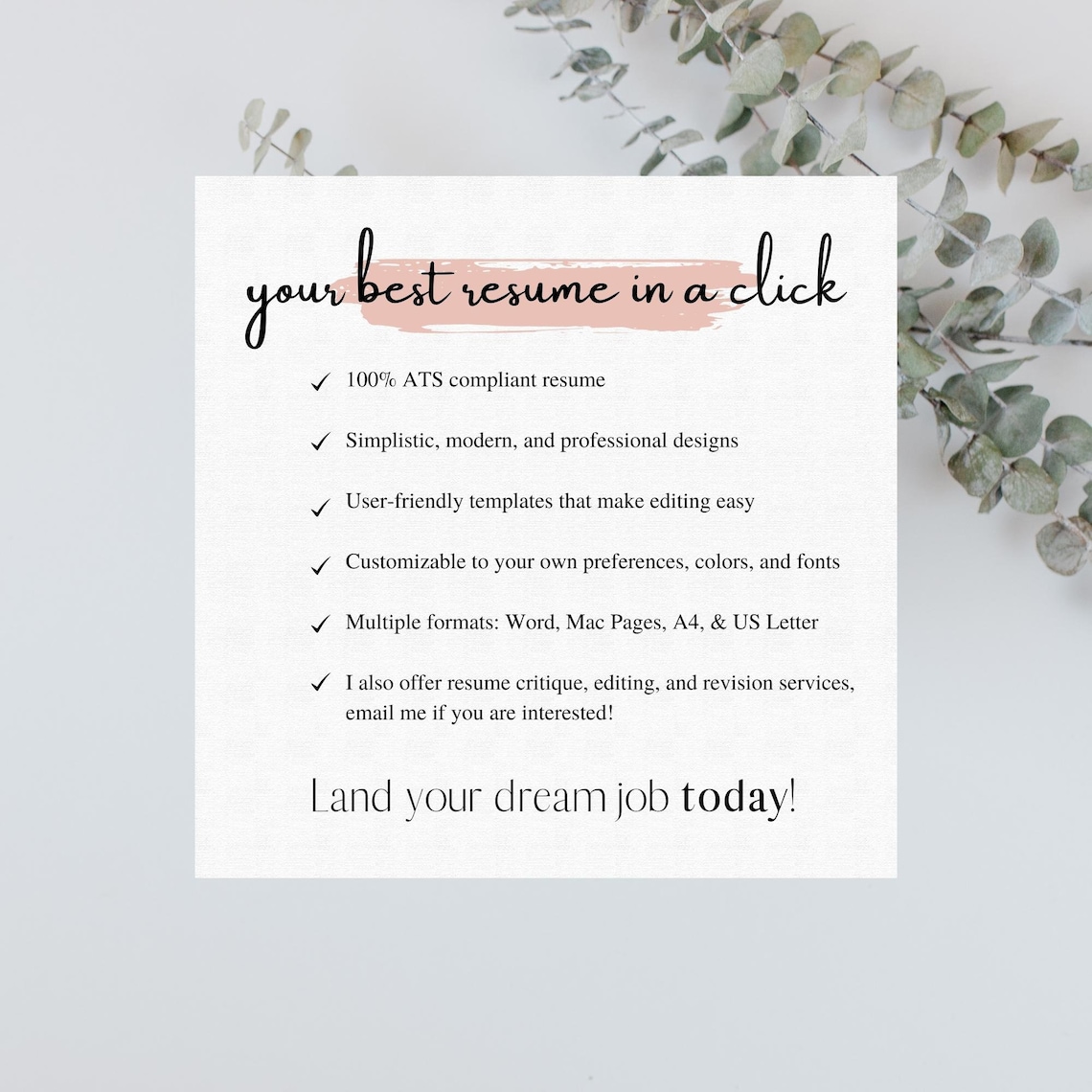 Resume Template AST Friendly, Resume Template for Students, Resume ...