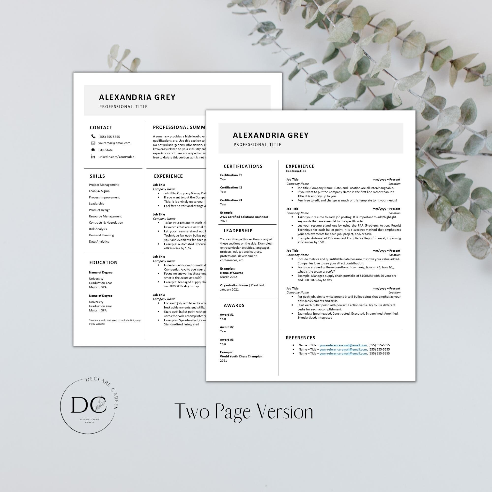 Resume Template AST Friendly, Resume Template for Students, Resume ...