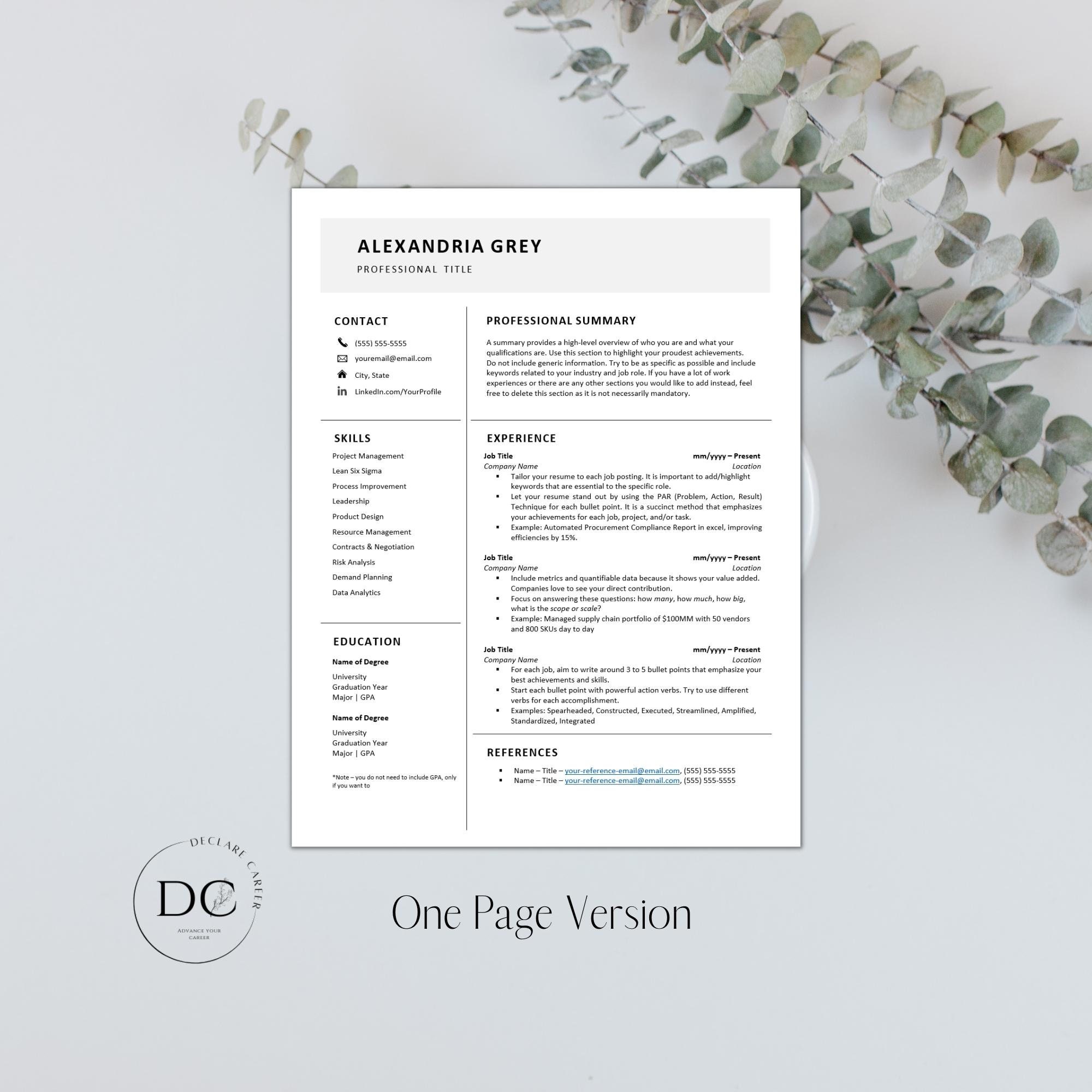Resume Template AST Friendly, Resume Template for Students, Resume ...