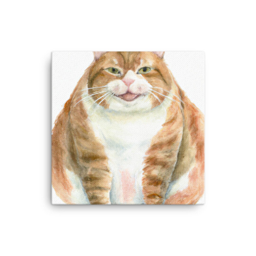 Canvas Print of Adorable Fat Cat Cute and Whimsical Home Decor - Etsy