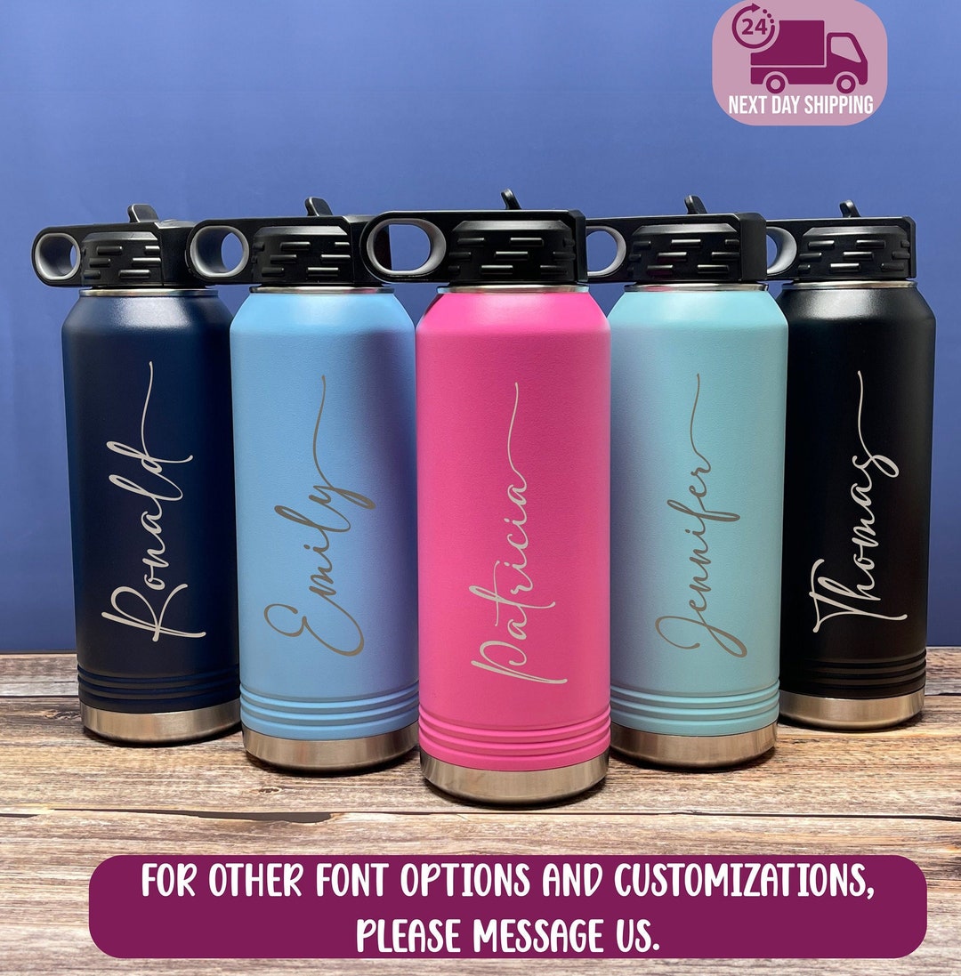 Personalized Insulated Custom Name Water Bottle, Custom Engraved Water ...